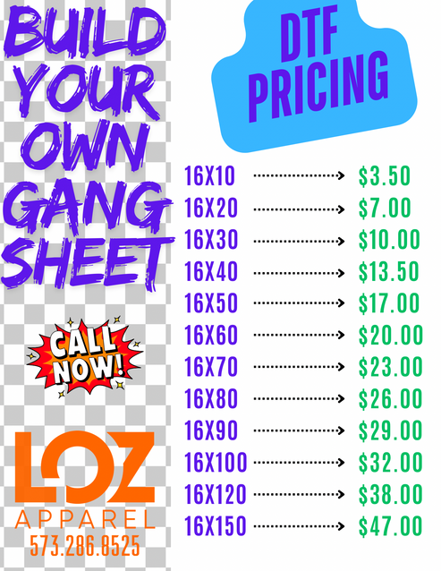 Custom DTF Gang Sheet Builder -Create Your Custom Gang Sheet – LOZ Apparel
